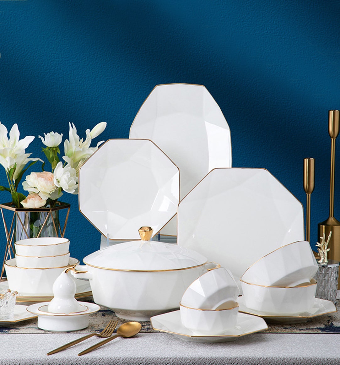 Octagon Classic 41 Piece Dinner Set | Fine Bone China - Plateplus.au ...