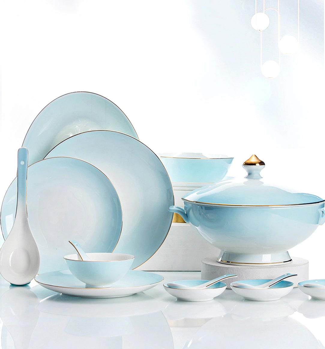 Shadowy Blue 41 Piece Dinner Set | Fine Bone China - Plateplus Au ...