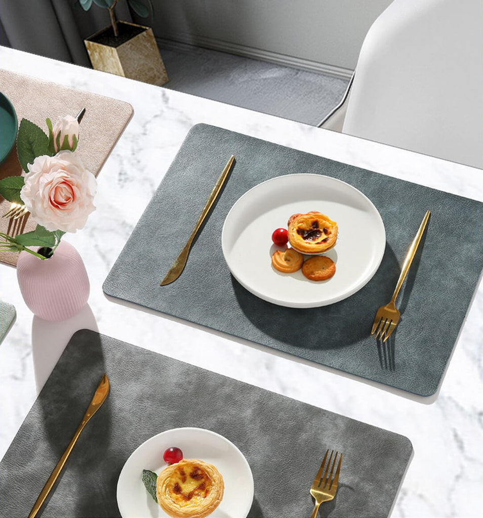 Leather Texture Double-Sided Placemat Set | Home Decor - Plateplus ...
