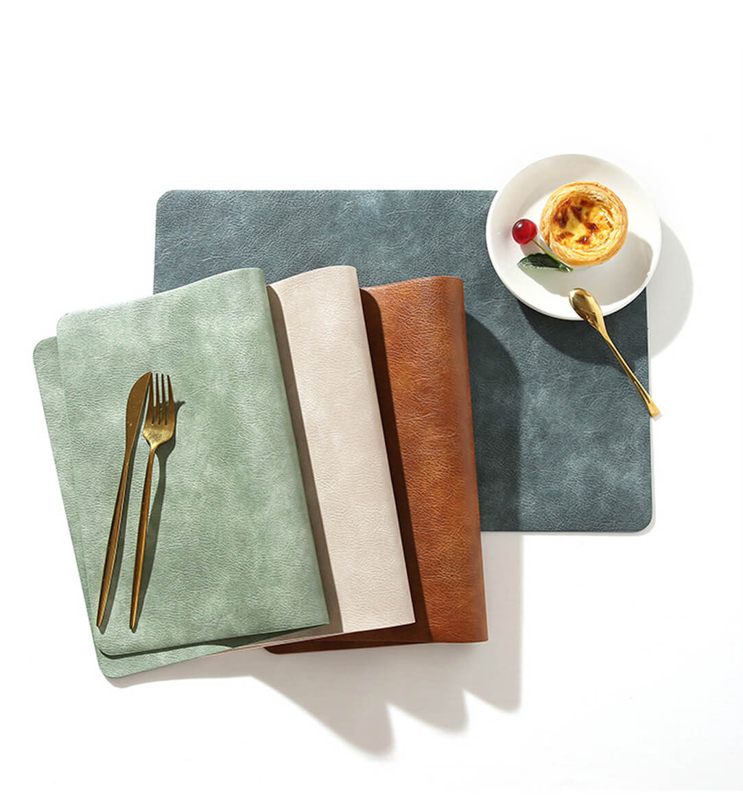 Leather Texture Double-Sided Placemat Set | Home Decor - Plateplus ...