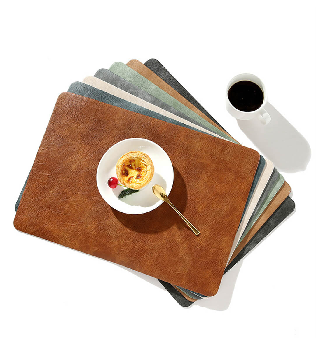 Leather Texture Double-Sided Placemat Set | Home Decor - Plateplus ...