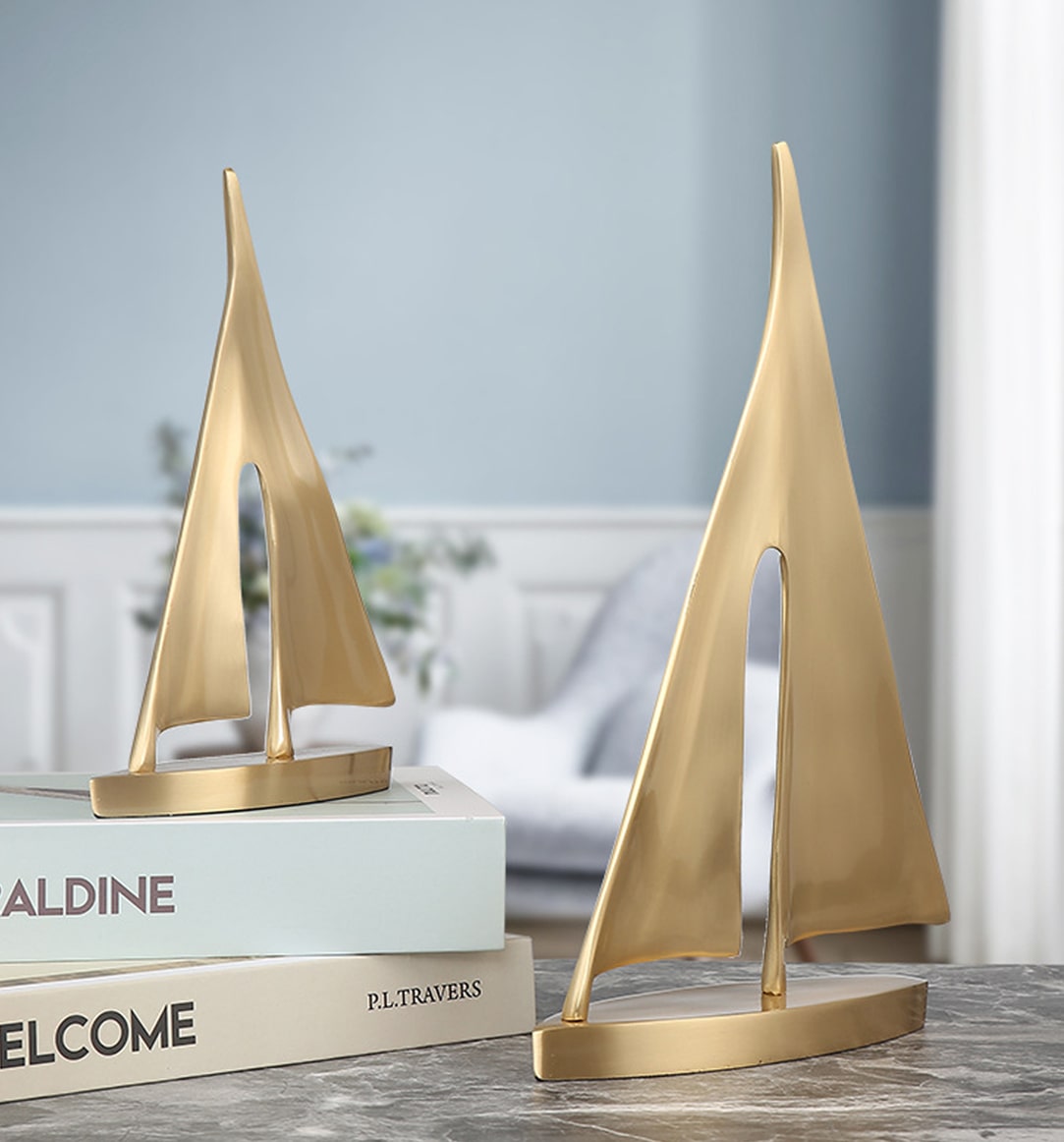 Solid Brass Matte Boat Sculpture | Home Decoration - Plateplus ...
